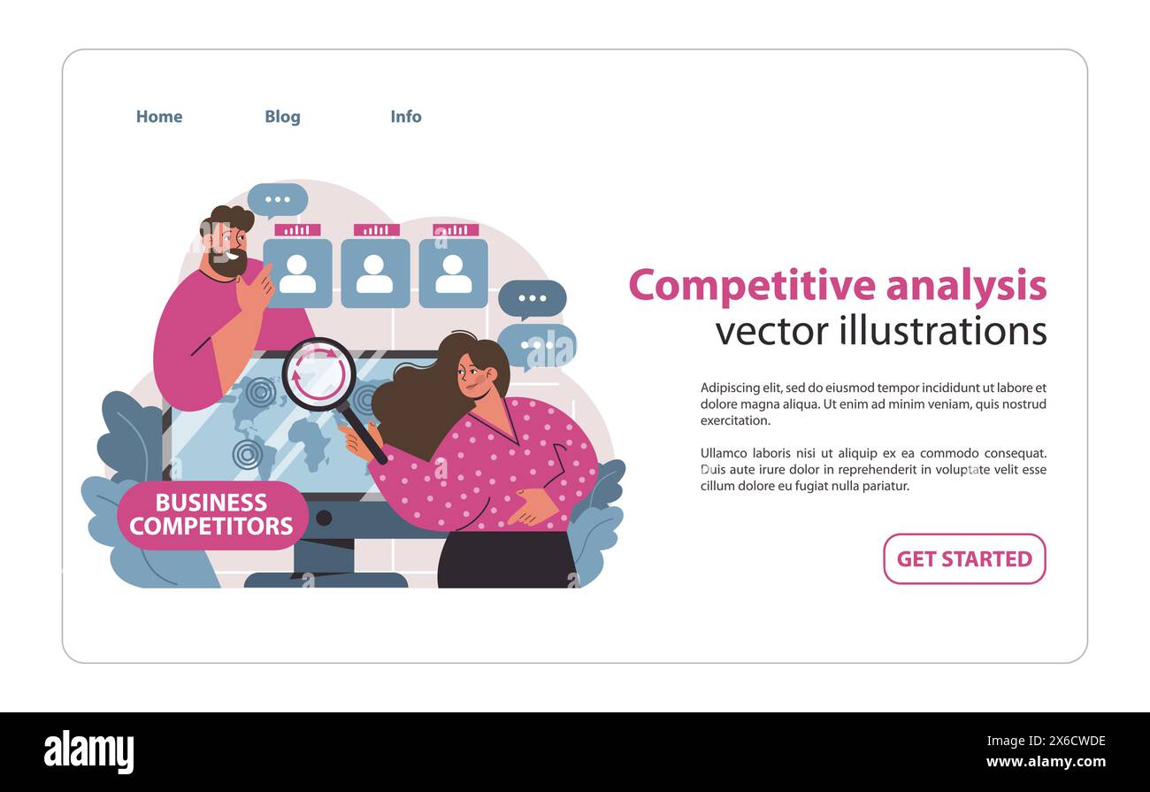 Competitive analysis concept. Professionals evaluating business ... Competitive analysis concept. Professionals evaluating business ...