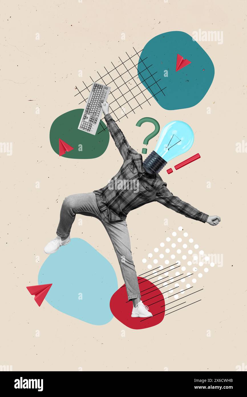 Trend artwork composite sketch photo collage of headless incognito ...