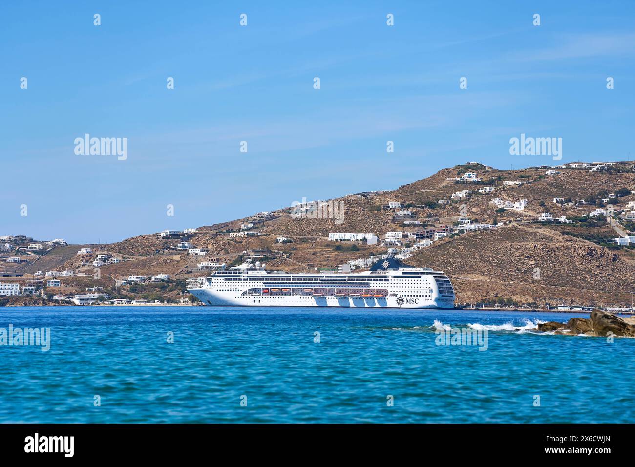 Mykonos, Greece - 7 May 2024: Cruise ship MSC Lirica of the ...