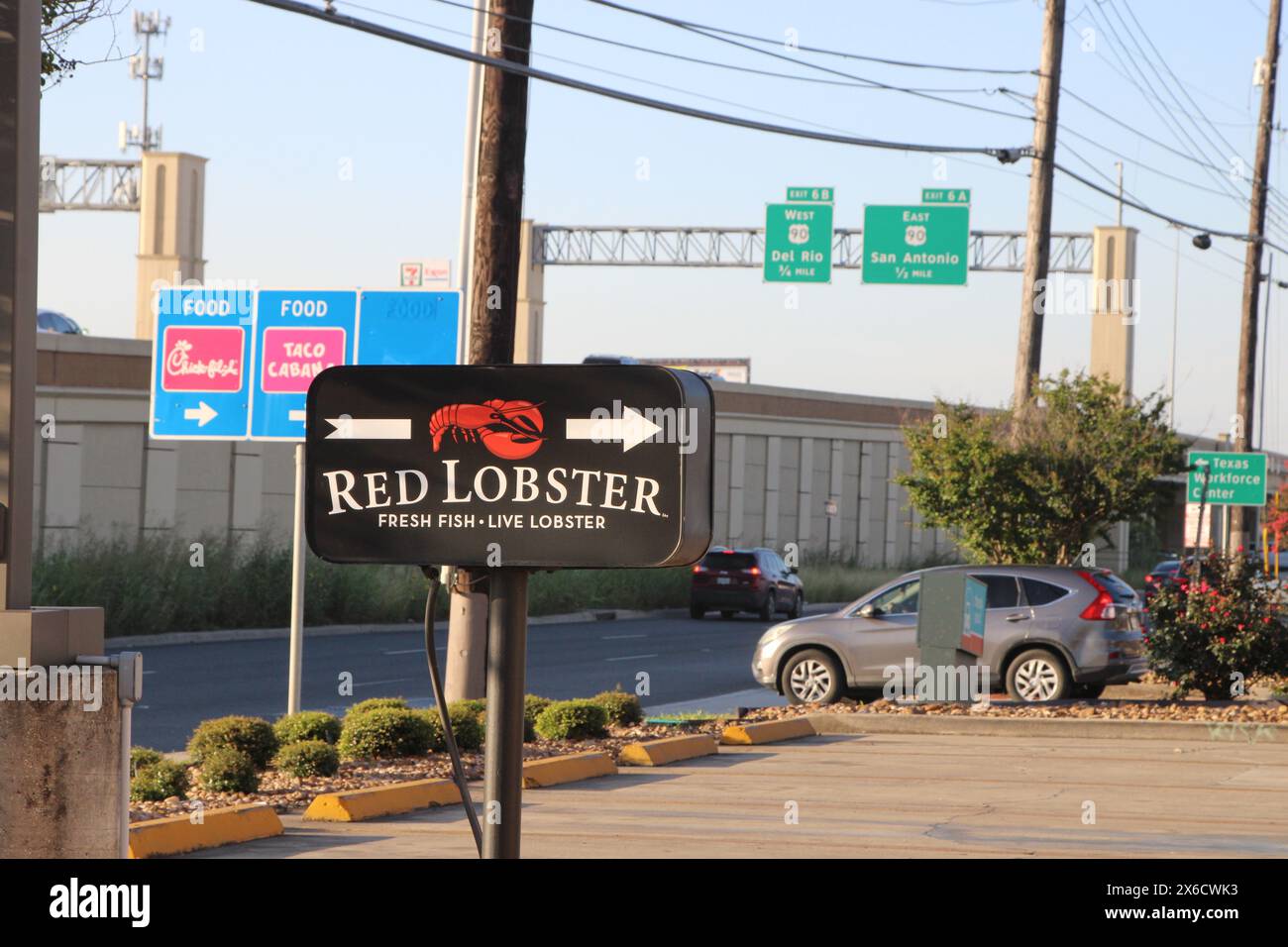 San Antonio, USA. 14th May, 2024. Outdoor signage for a Red Lobster ...