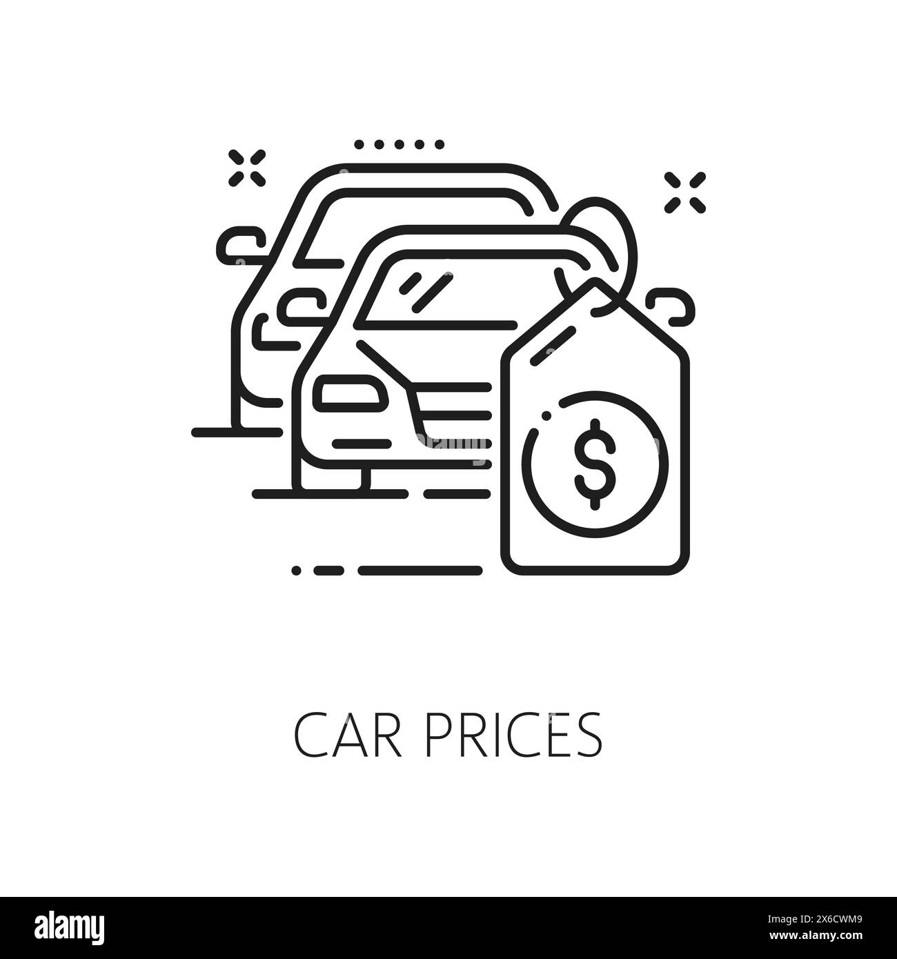 Car company, auto dealer, dealership thin line icon. Automobile search ...