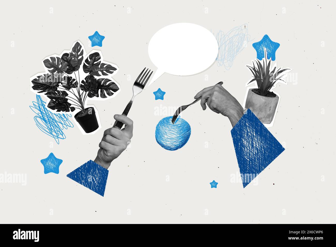 Composite trend artwork sketch collage of speech bubble textbox mind ...