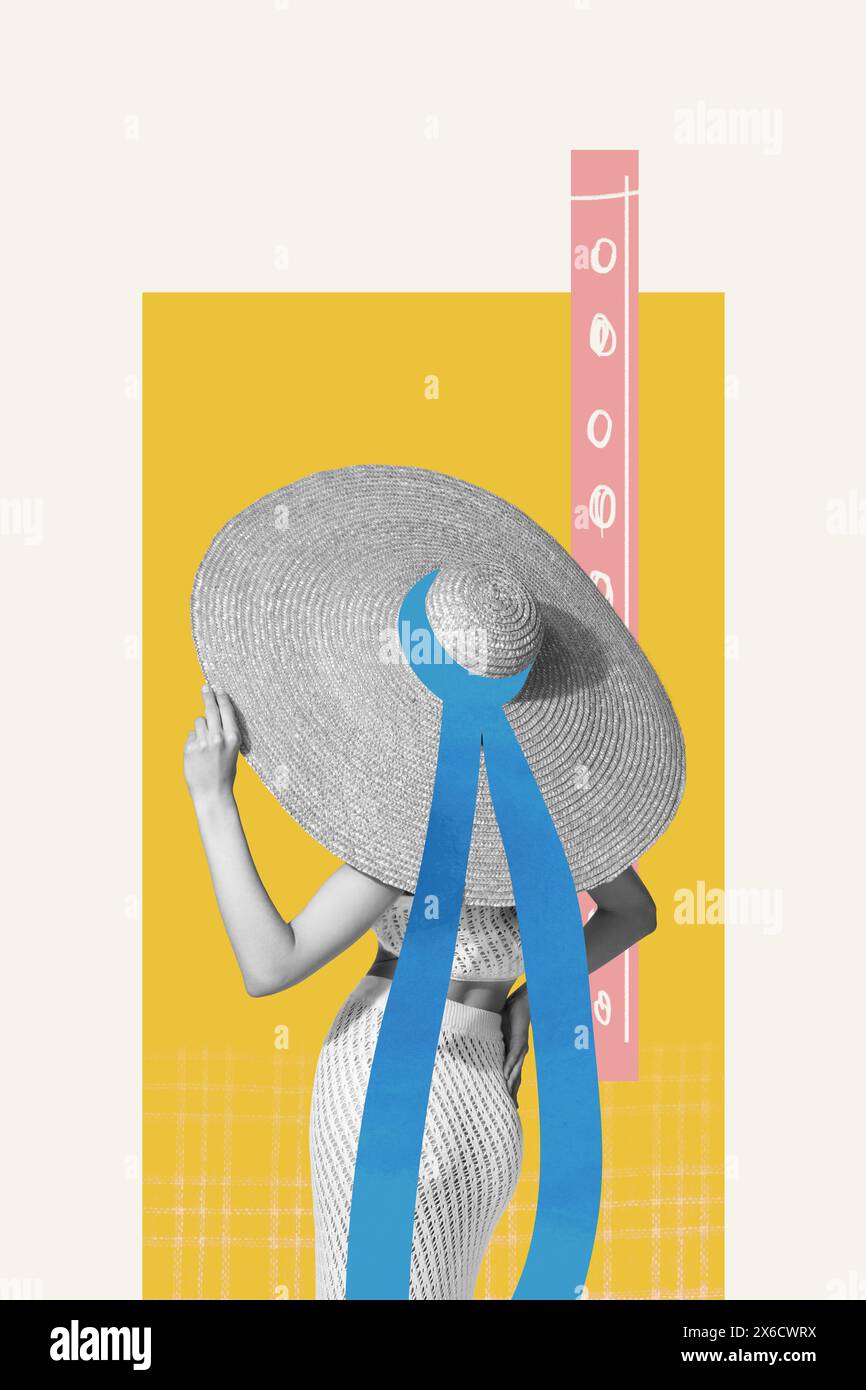 Trend artwork sketch photo collage of black white silhouette young lady ...