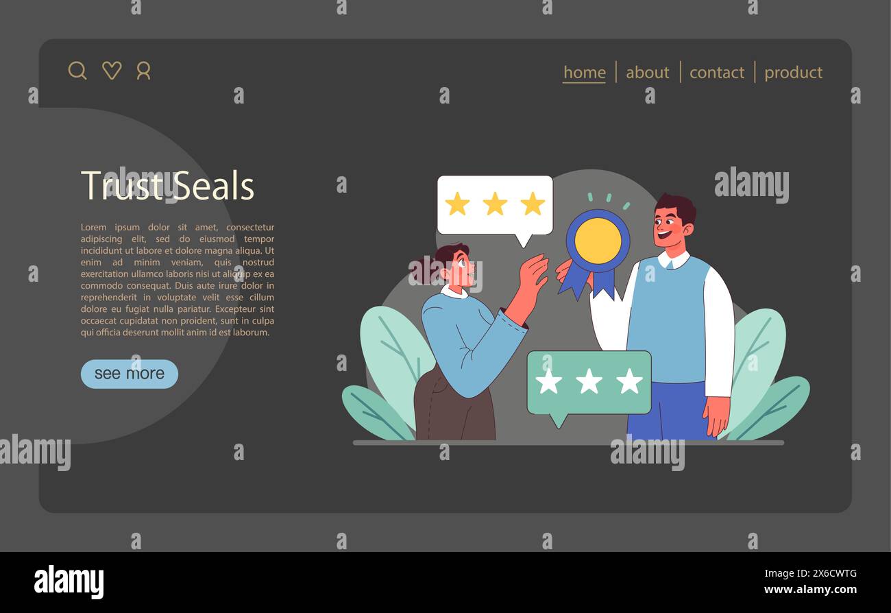 Trust Seals concept. Awarding excellence with verified ratings and ...