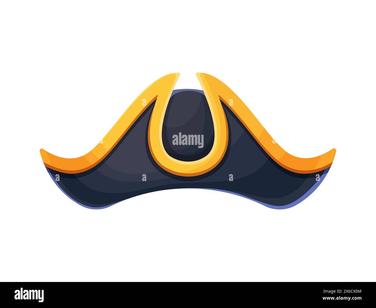 Pirate and corsair captain tricorn cartoon carnival hat. Caribbean ...