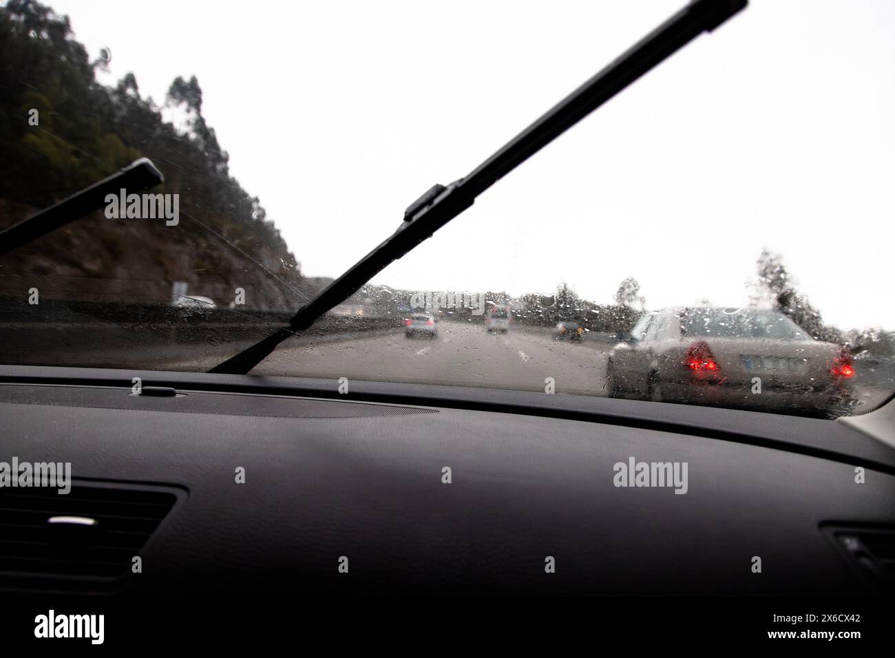 Image of the section of the A3 Porto, Braga, Portugal. Traffic ...