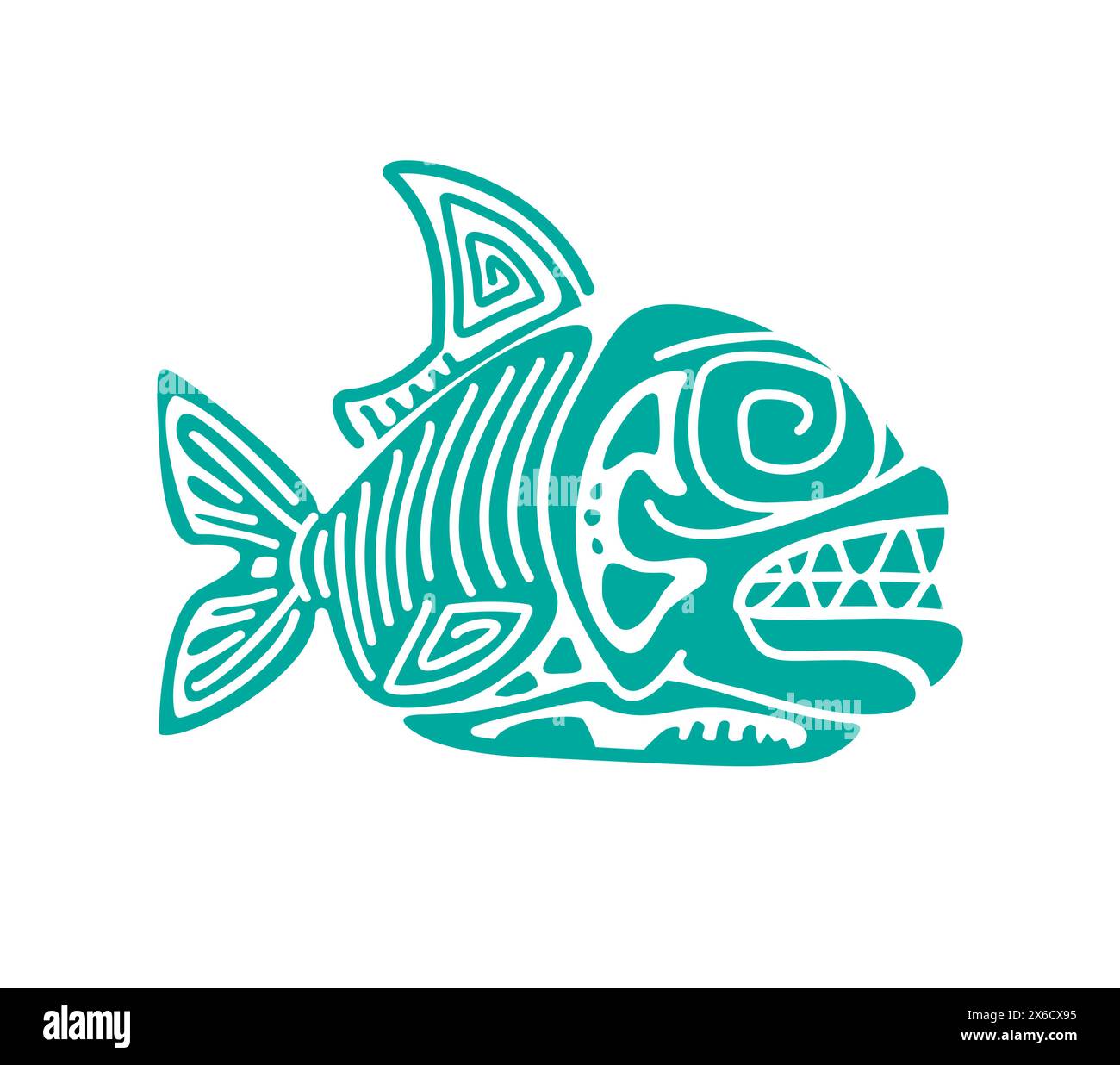 Piranha fish face Stock Vector Images - Alamy