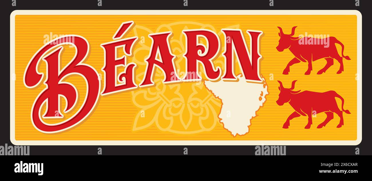 Bearn province in France, French territory and area. Vector travel ...