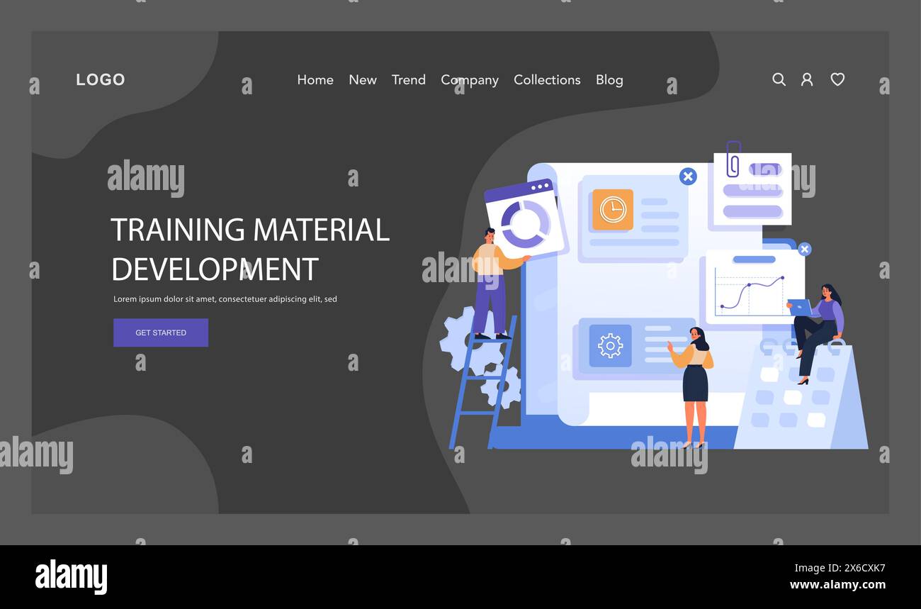 Team of experts crafting digital training materials. Collaborative effort in designing e ...
