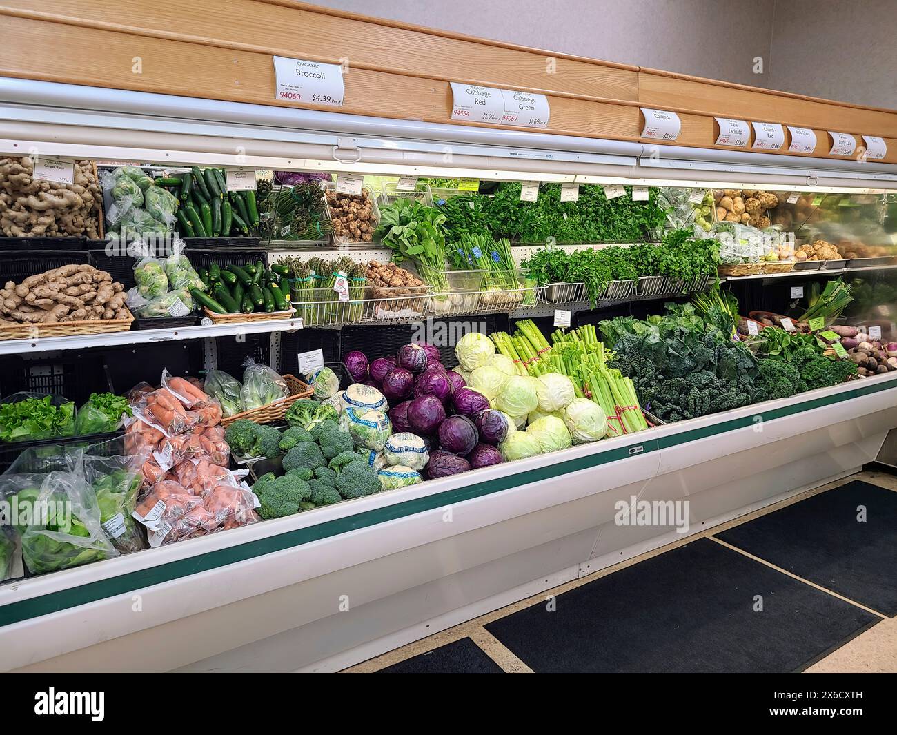 Fresh Produce Display with Organic Vegetables in Grocery Store, Eye ...