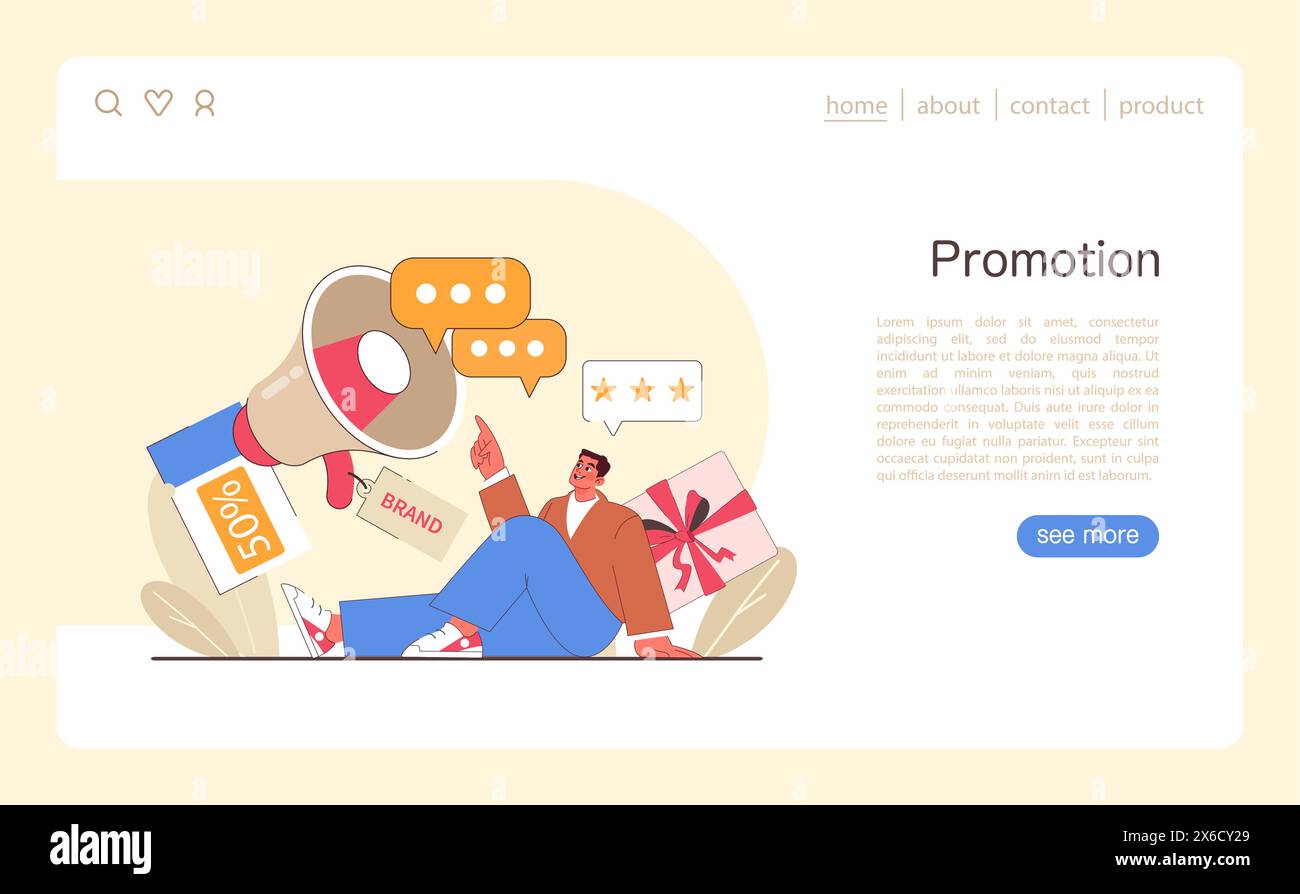 Promotion concept. Cheerful consumer engaging with exciting brand ...