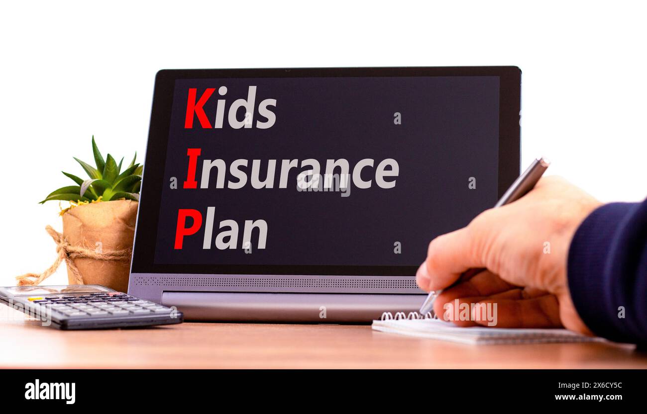 KIP kids insurance plan symbol. Concept words KIP kids insurance plan ...