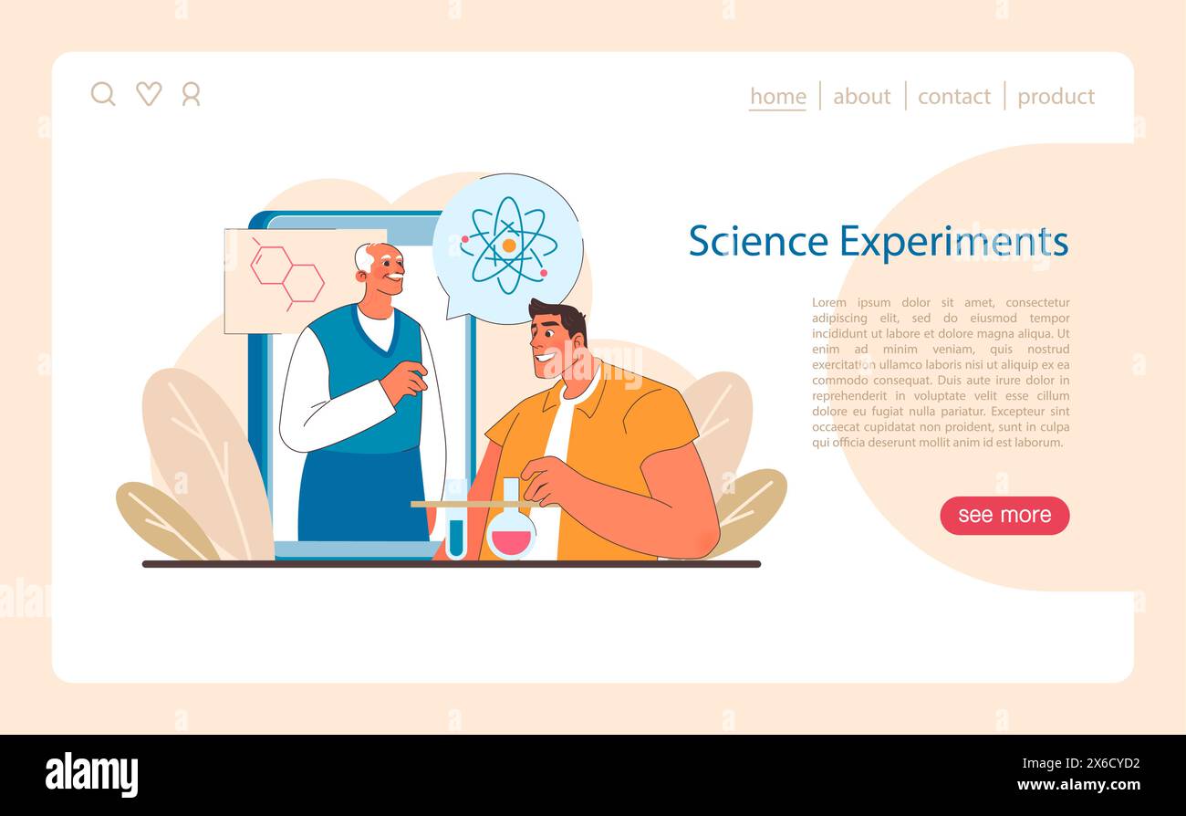 Science Engagement concept. Interactive learning with experiments and ...