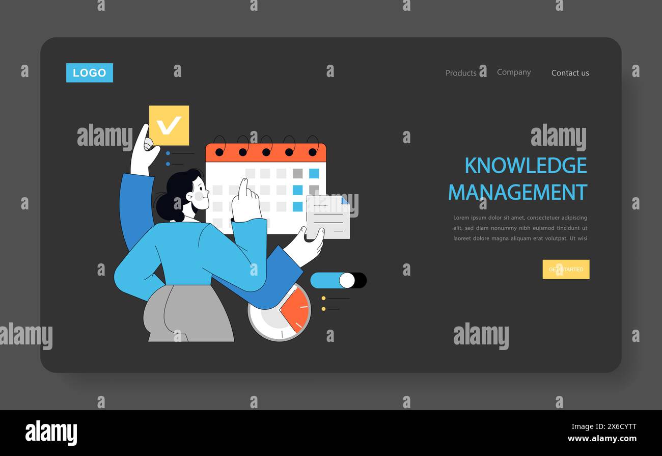 Knowledge Management concept. Organizing data and optimizing learning ...