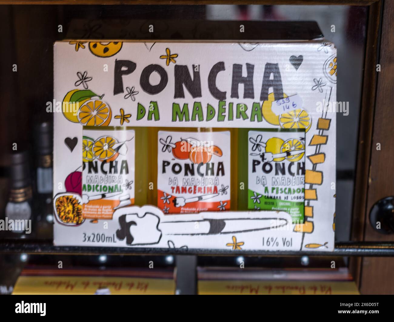 Poncha Da Madeira box on display in Santana, Madeira, Portugal Stock ...