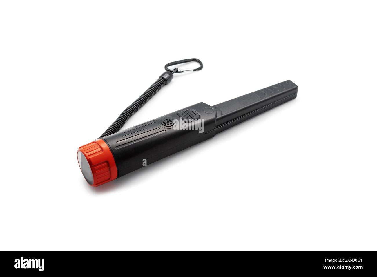 Pinpointer portable metal detector. Close-up. Isolated on white ...