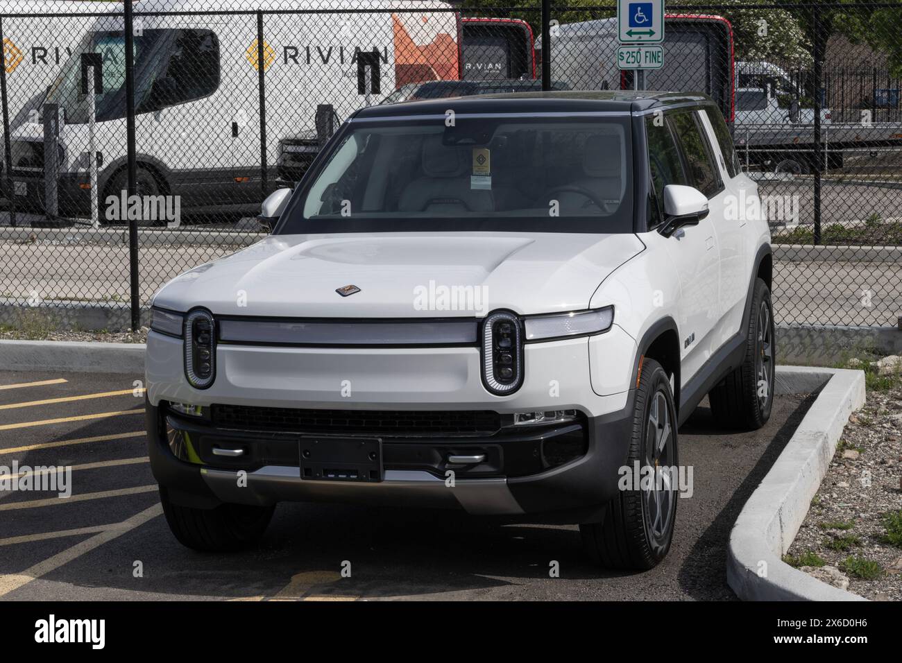 Chicago - May 12, 2024: Rivian R1S SUV display. Rivian offers the R1S ...