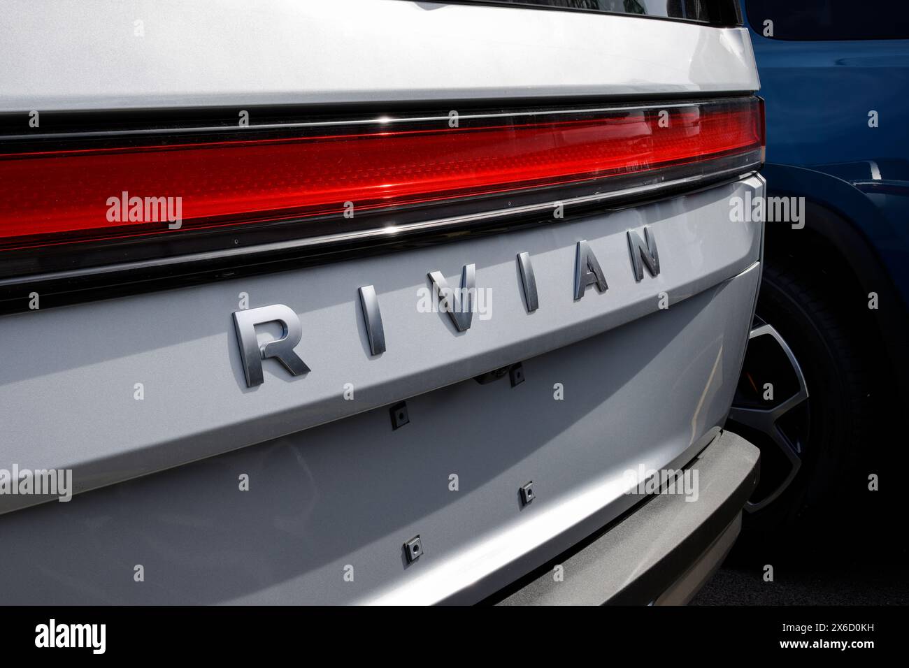 Chicago - May 12, 2024: Rivian R1S SUV display. Rivian offers the R1S ...