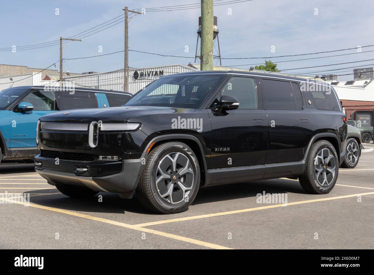 Chicago - May 12, 2024: Rivian R1S SUV display. Rivian offers the R1S ...