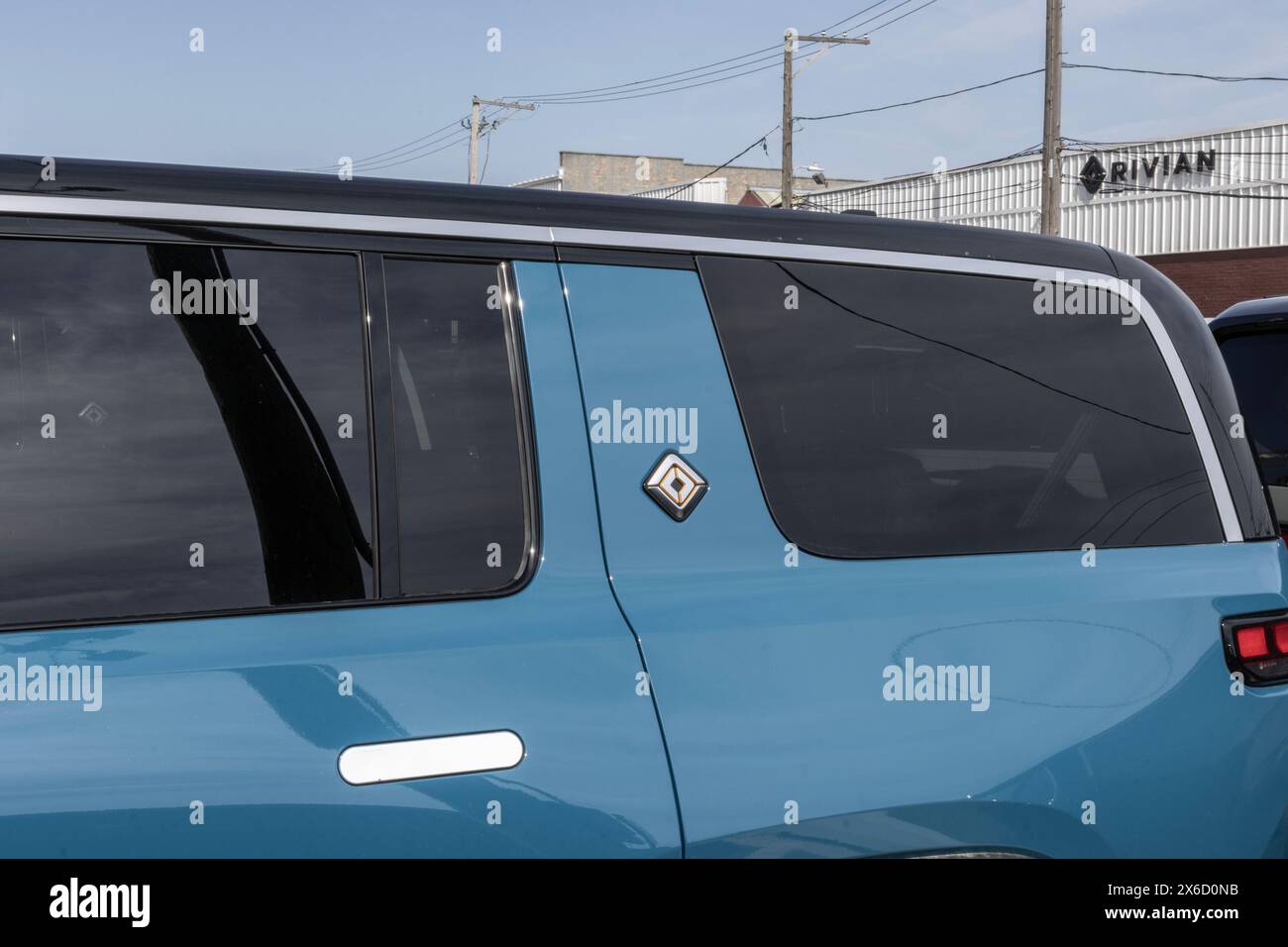 Chicago - May 12, 2024: Rivian R1S SUV display. Rivian offers the R1S ...