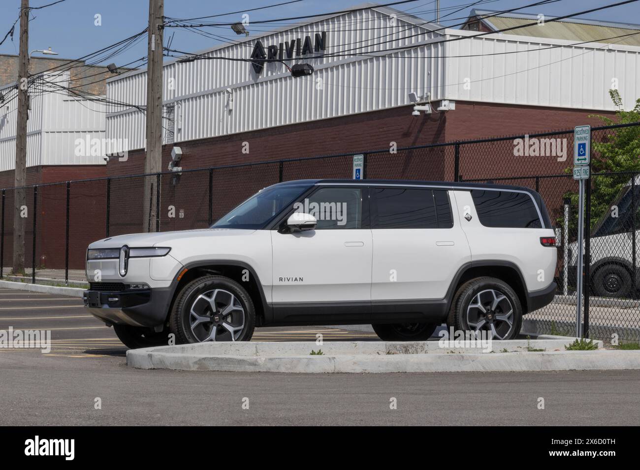 Chicago - May 12, 2024: Rivian R1S SUV display. Rivian offers the R1S ...