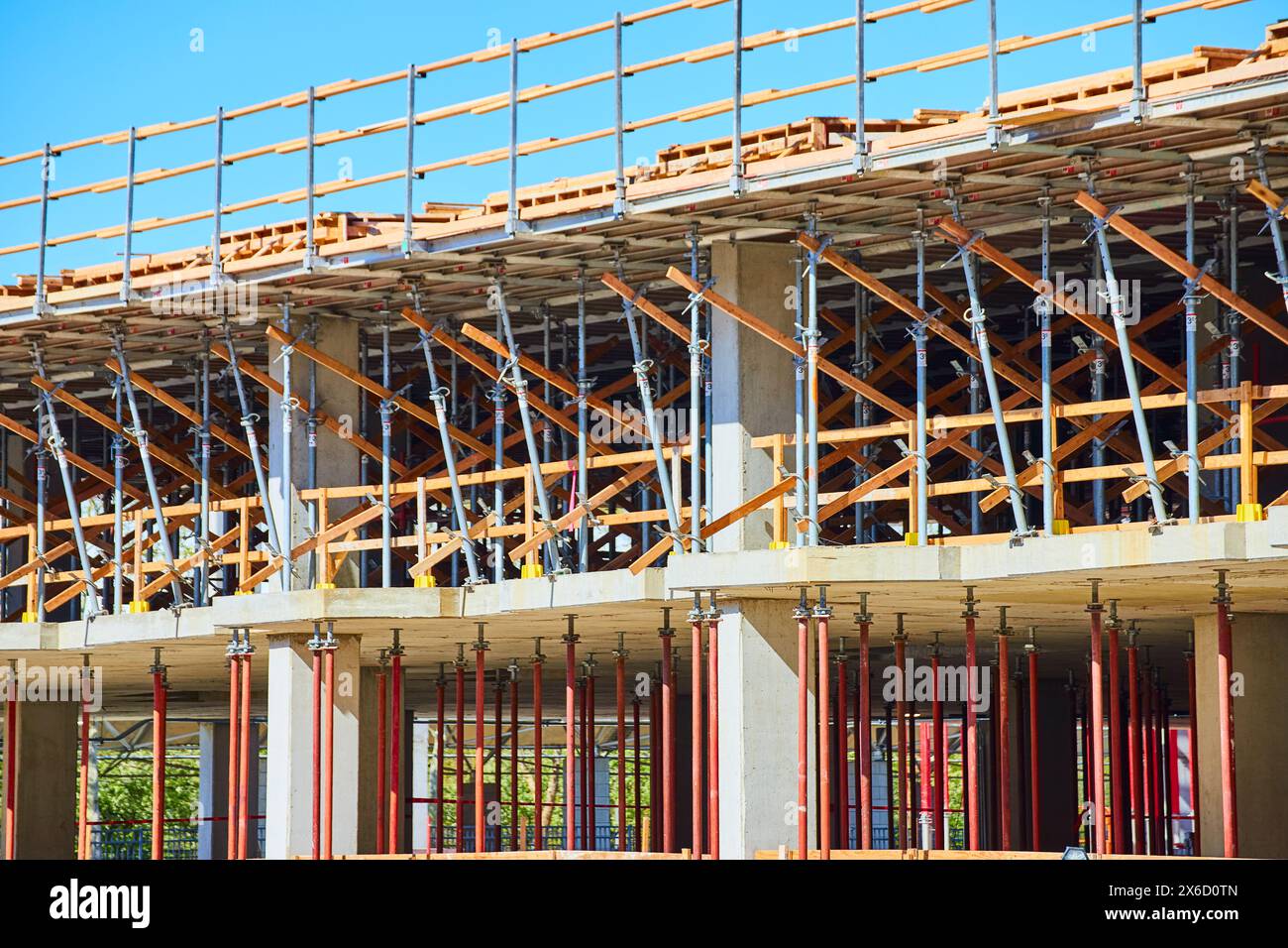 Aerial View of Construction Site with Scaffolding in Downtown Fort ...