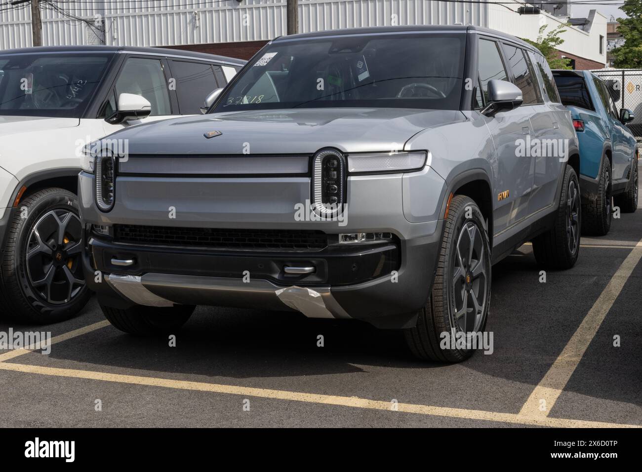Chicago - May 12, 2024: Rivian R1S SUV display. Rivian offers the R1S ...