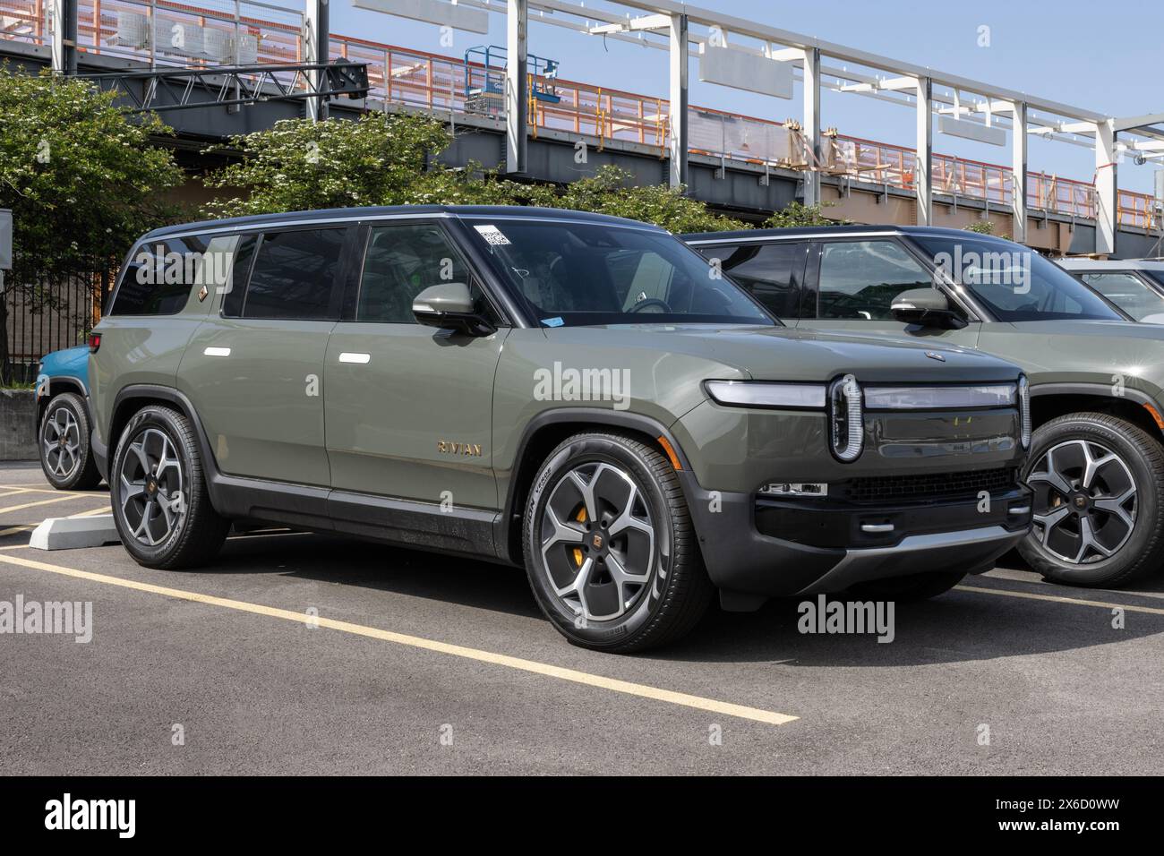 Chicago - May 12, 2024: Rivian R1S SUV display. Rivian offers the R1S ...