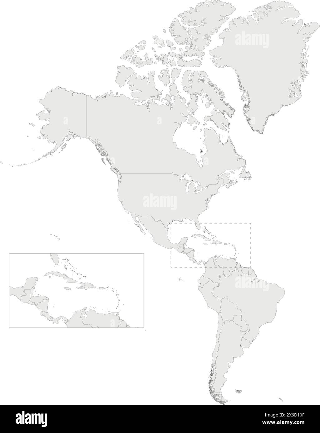 Blank Political America Map vector illustration isolated in white ...