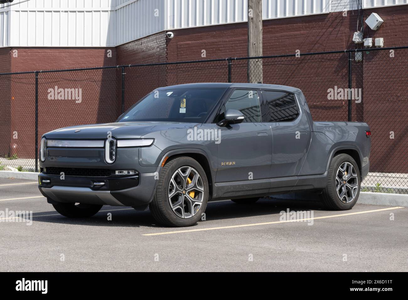Chicago - May 12, 2024: Rivian R1T pickup truck display. Rivian offers ...