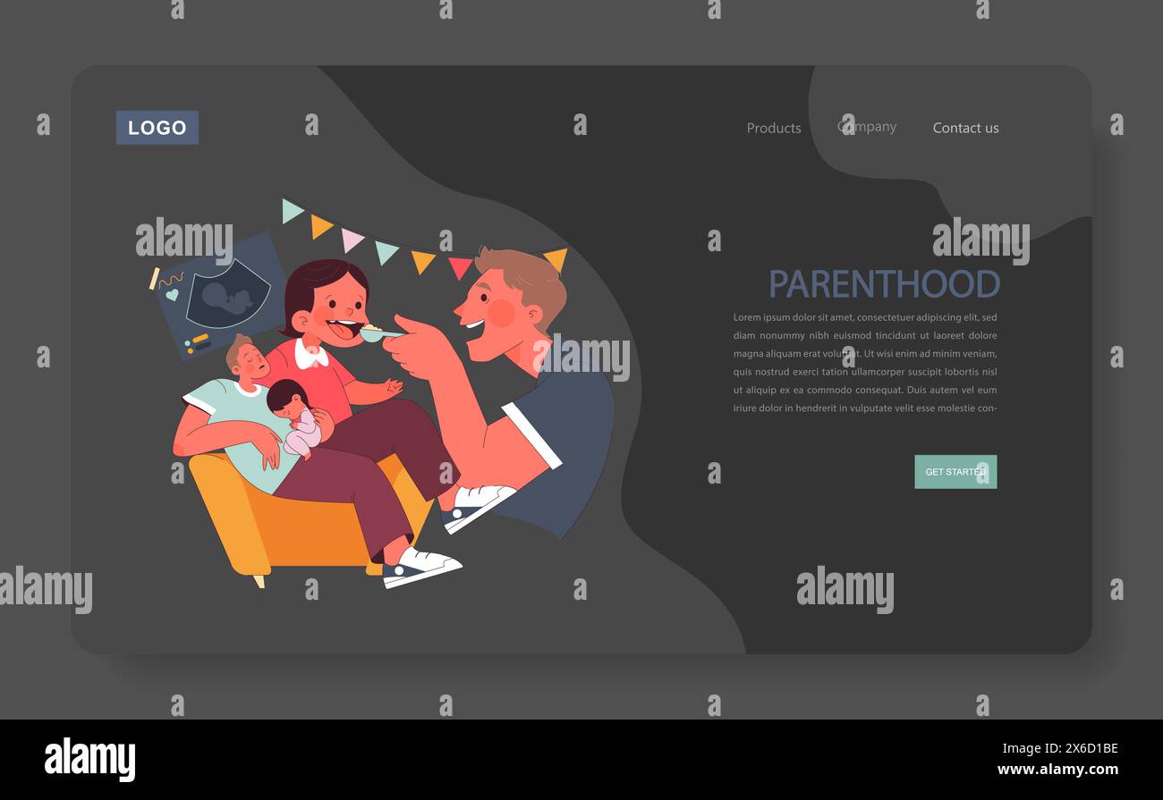 Parenthood concept. Young parents cherishing moments with their newborn ...