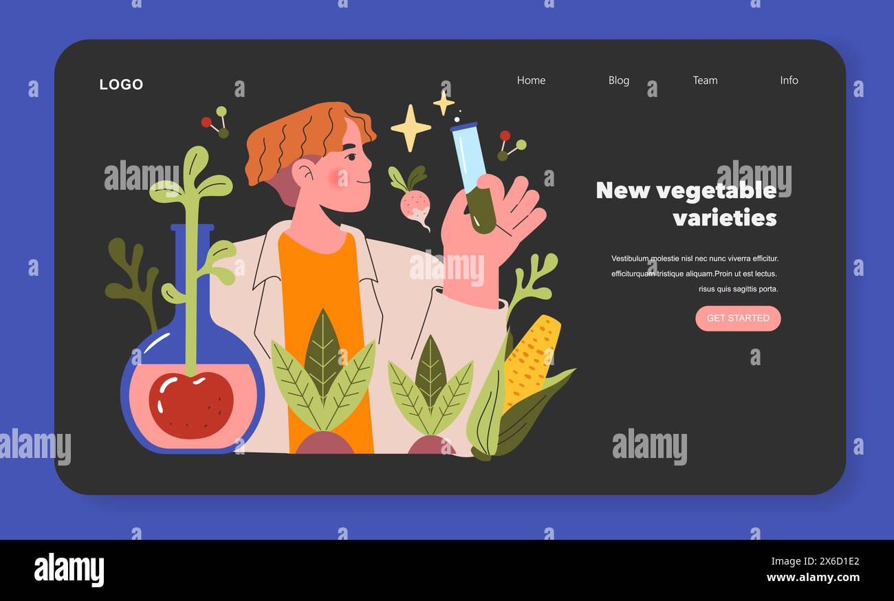 Emerging Ingredients concept. A scientist examines a test tube amid new ...