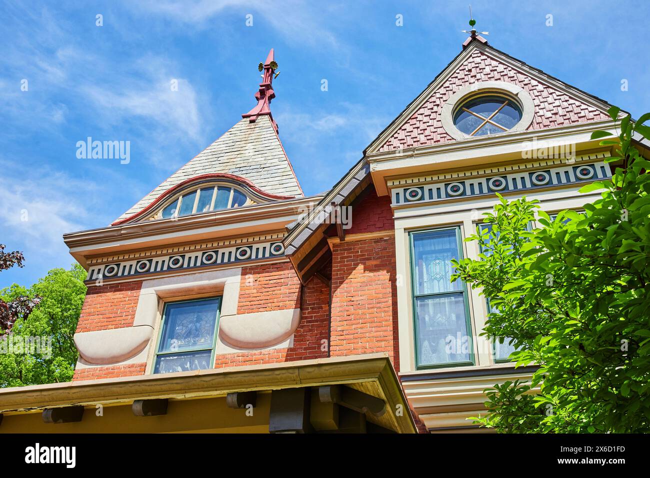 Victorian Home Architectural Detail, Weather Vane and Dormer Window ...
