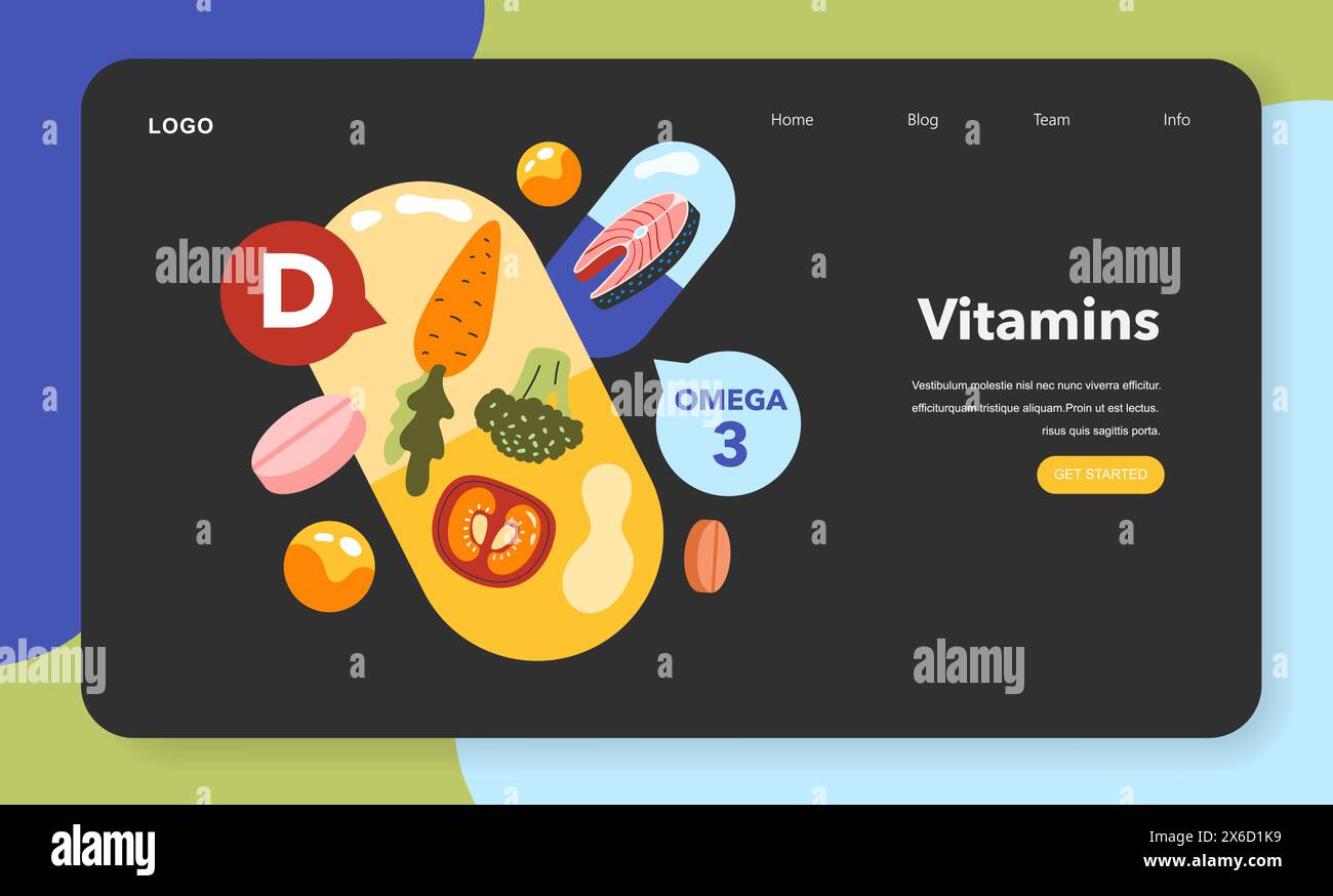 Vitamin intake concept. Nutrient-rich food promotes health, including ...