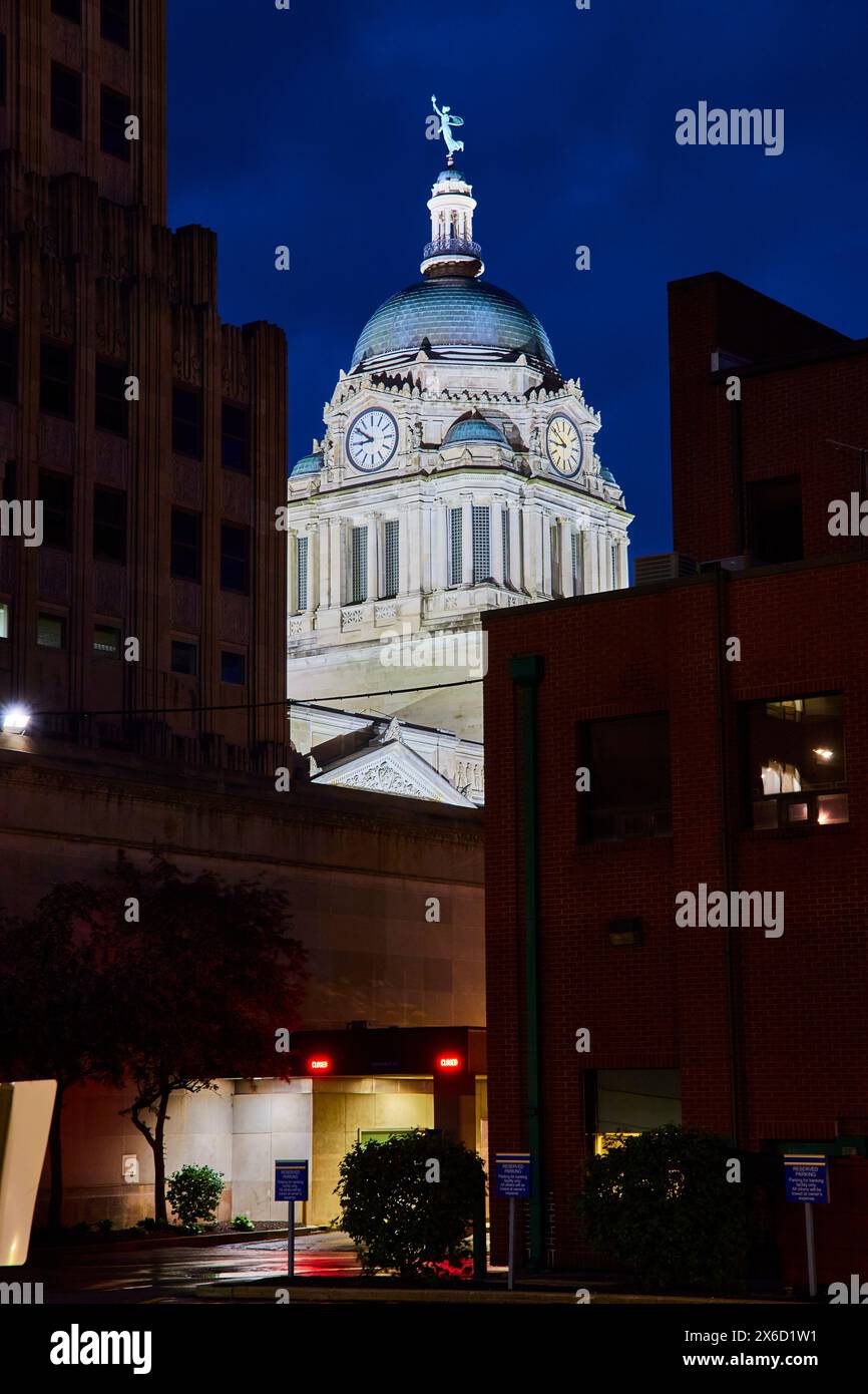 Baroque Courthouse and Modern Architecture Contrast at Night, Fort ...