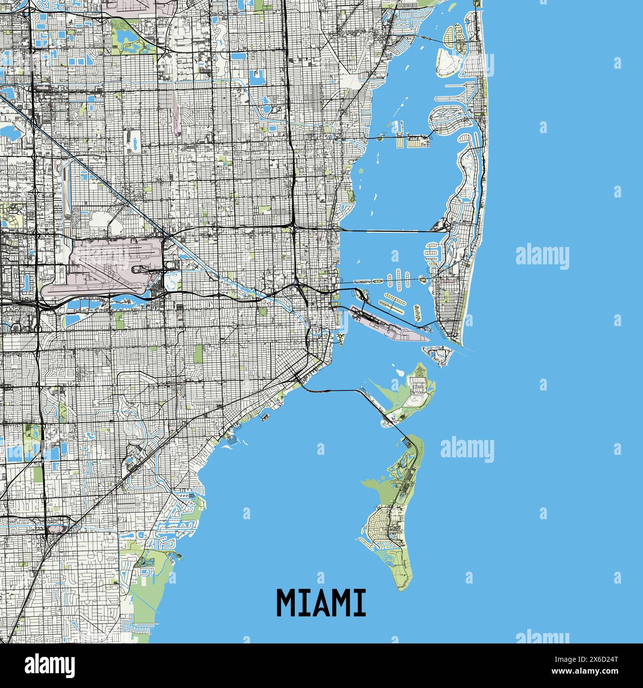 Miami airport map hi-res stock photography and images - Alamy