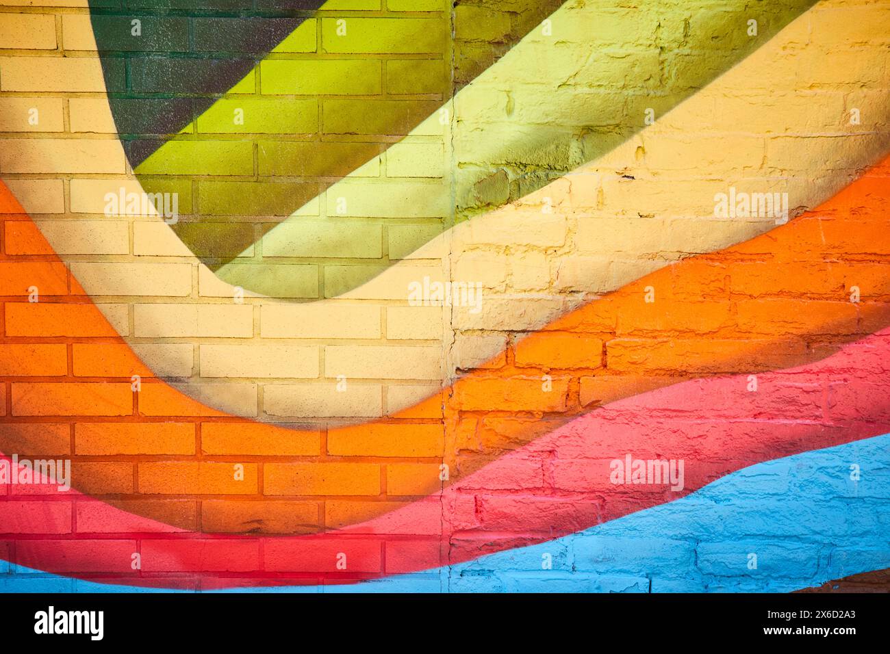 Colorful Urban Graffiti Art on Brick Wall, Eye-Level View Stock Photo ...