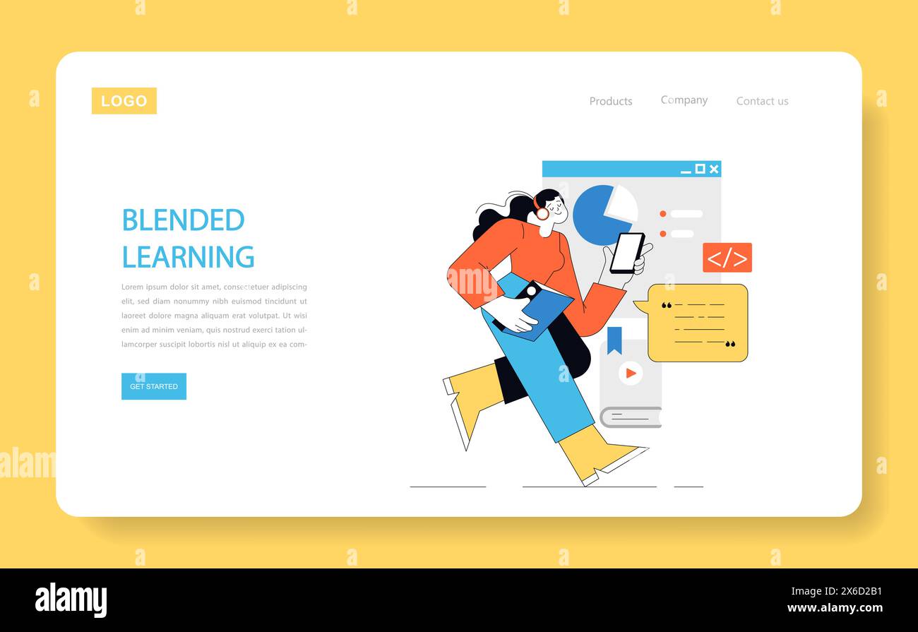 Blended Learning concept. A dynamic fusion of traditional education ...
