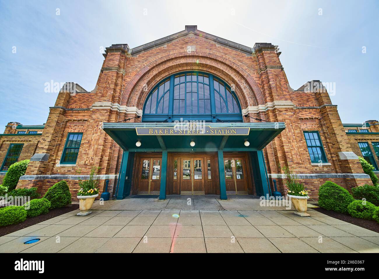 Baker Street Station Facade in Daylight, Fort Wayne - Low Angle View ...
