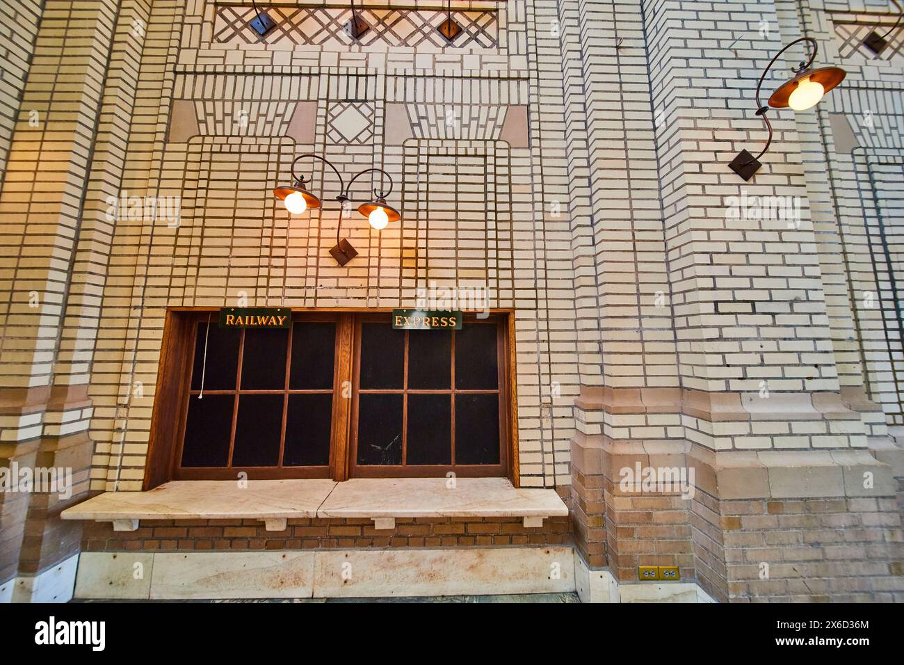 Historic Railway Express Counter, Vintage Lamps, Brick Details - Eye ...
