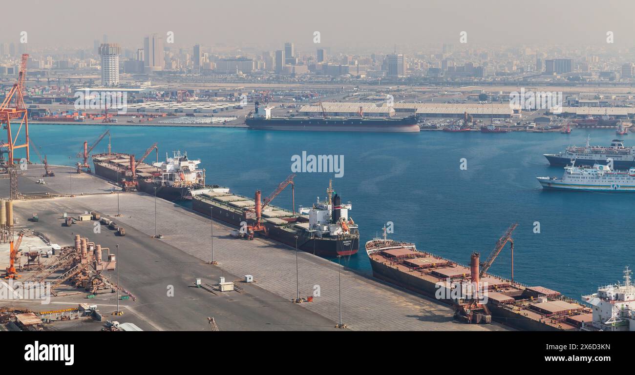 Jeddah, Saudi Arabia - December 22, 2019: Loading of a bulk carrier ...