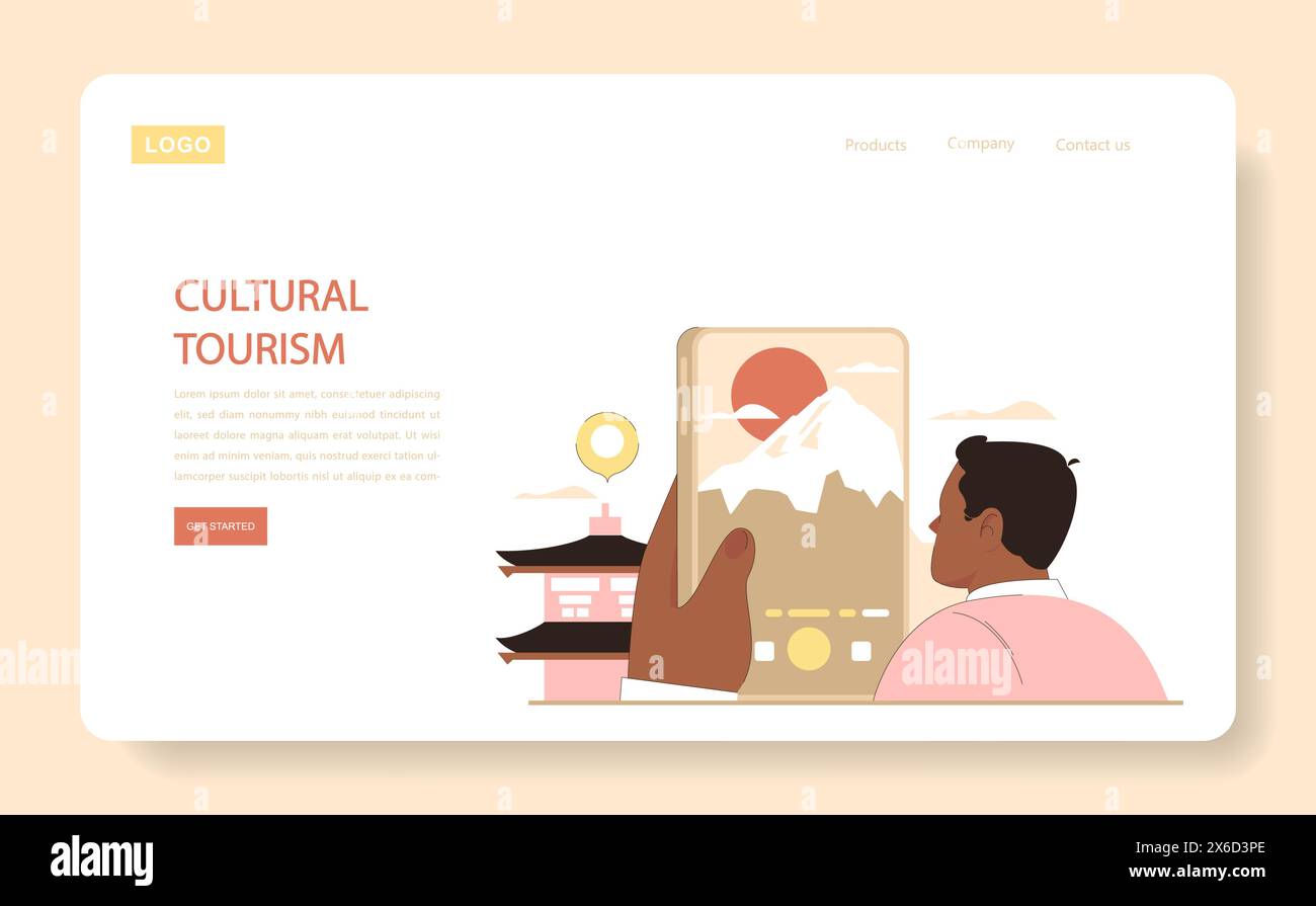 Cultural Tourism concept. A traveler explores traditional architecture ...