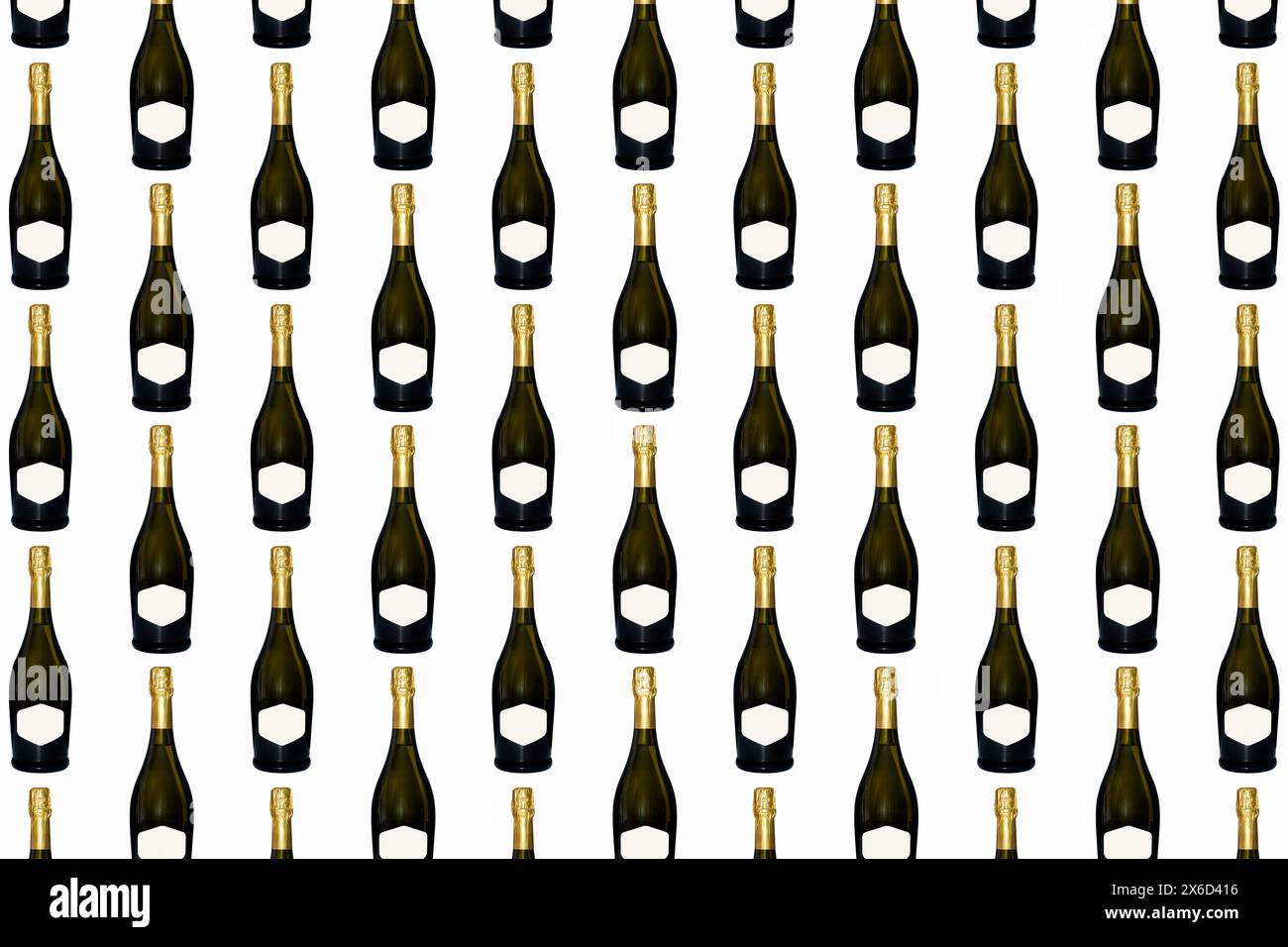 Pattern of champagnes bottles on white background. Pattern for winery ...