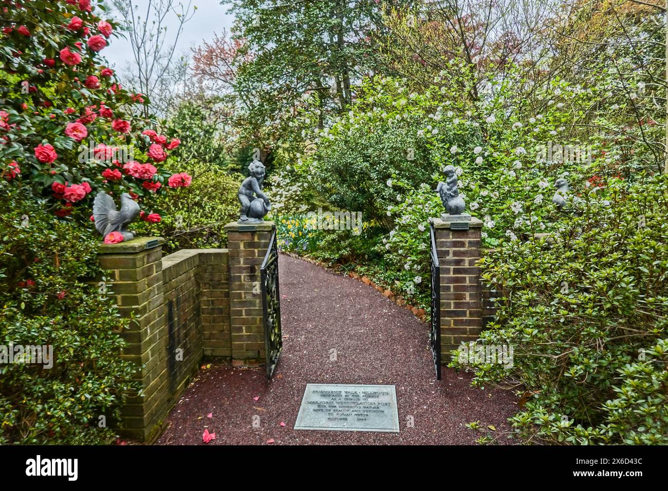 Decorative Brick Gate by the Rose Garden at the Hillwood Mansion Museum ...