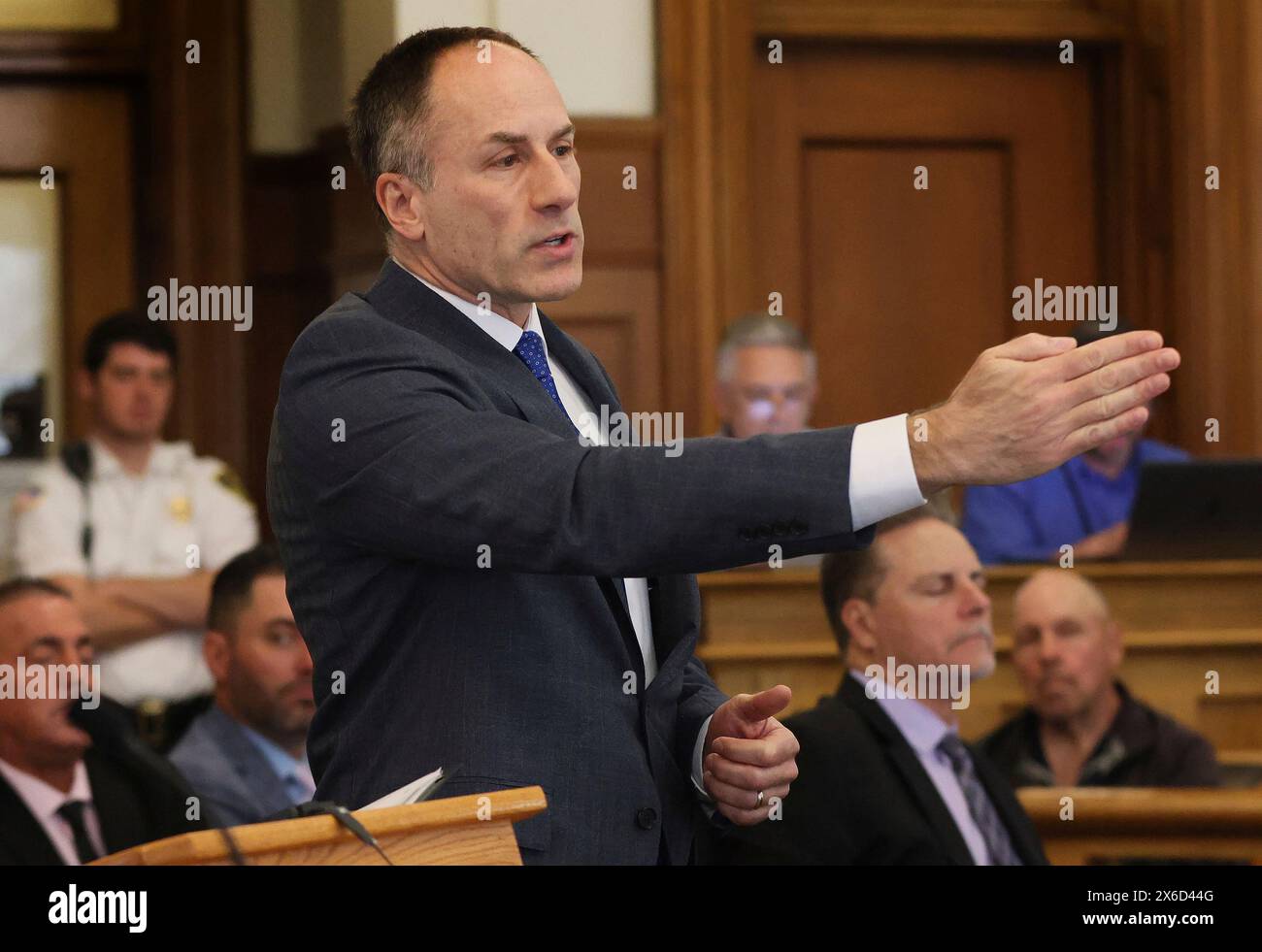 Karen Read's attorney David Yannetti questions a witness during Read's ...