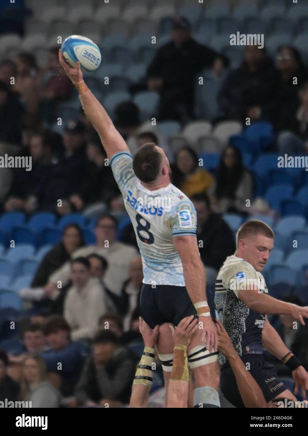 Jed Holloway of NSW Waratahs seen in action during the 2024 Super Rugby ...