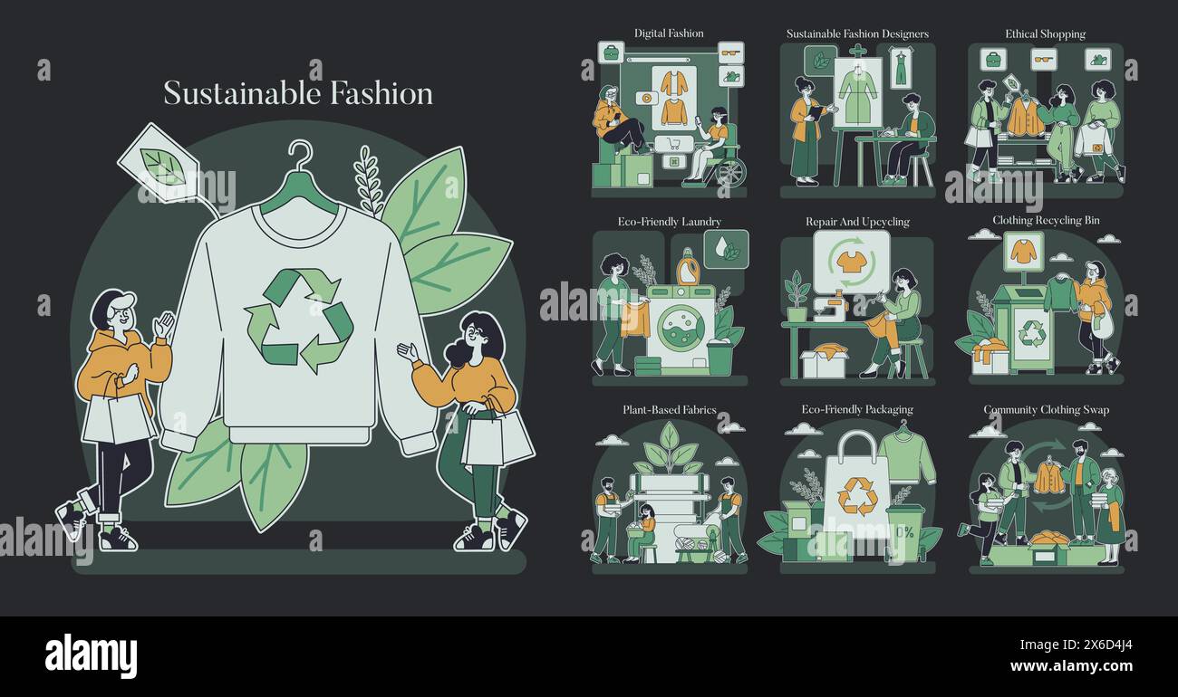 Sustainable Fashion concept. Illustrates the eco-friendly clothing ...
