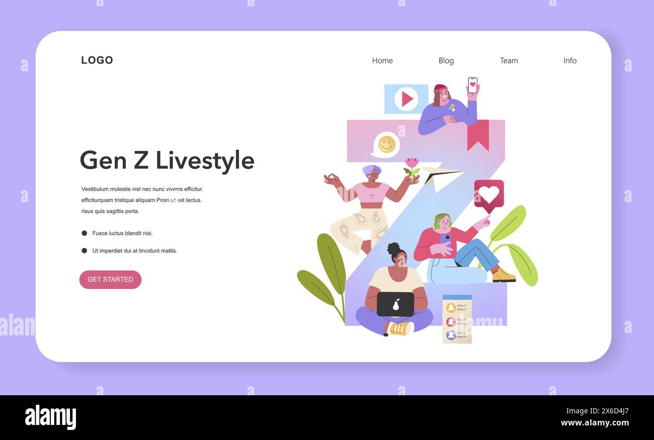 Gen Z Lifestyle concept. A vibrant display of youth culture with ...