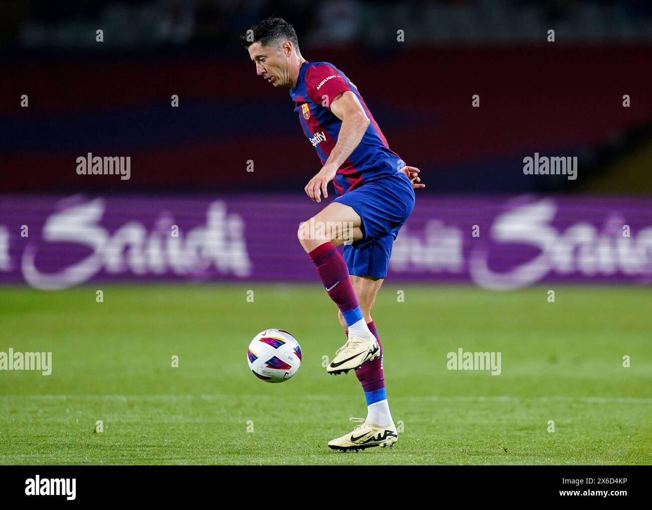 Robert Lewandowski of FC Barcelona during the La Liga EA Sports match ...