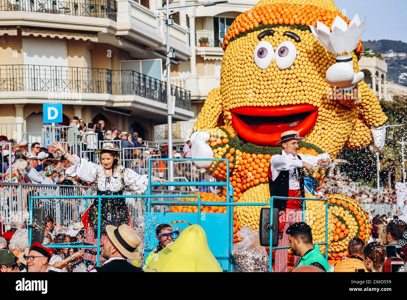 Menton, France - February 18, 2024: Opening of the "Fete du Citron ...